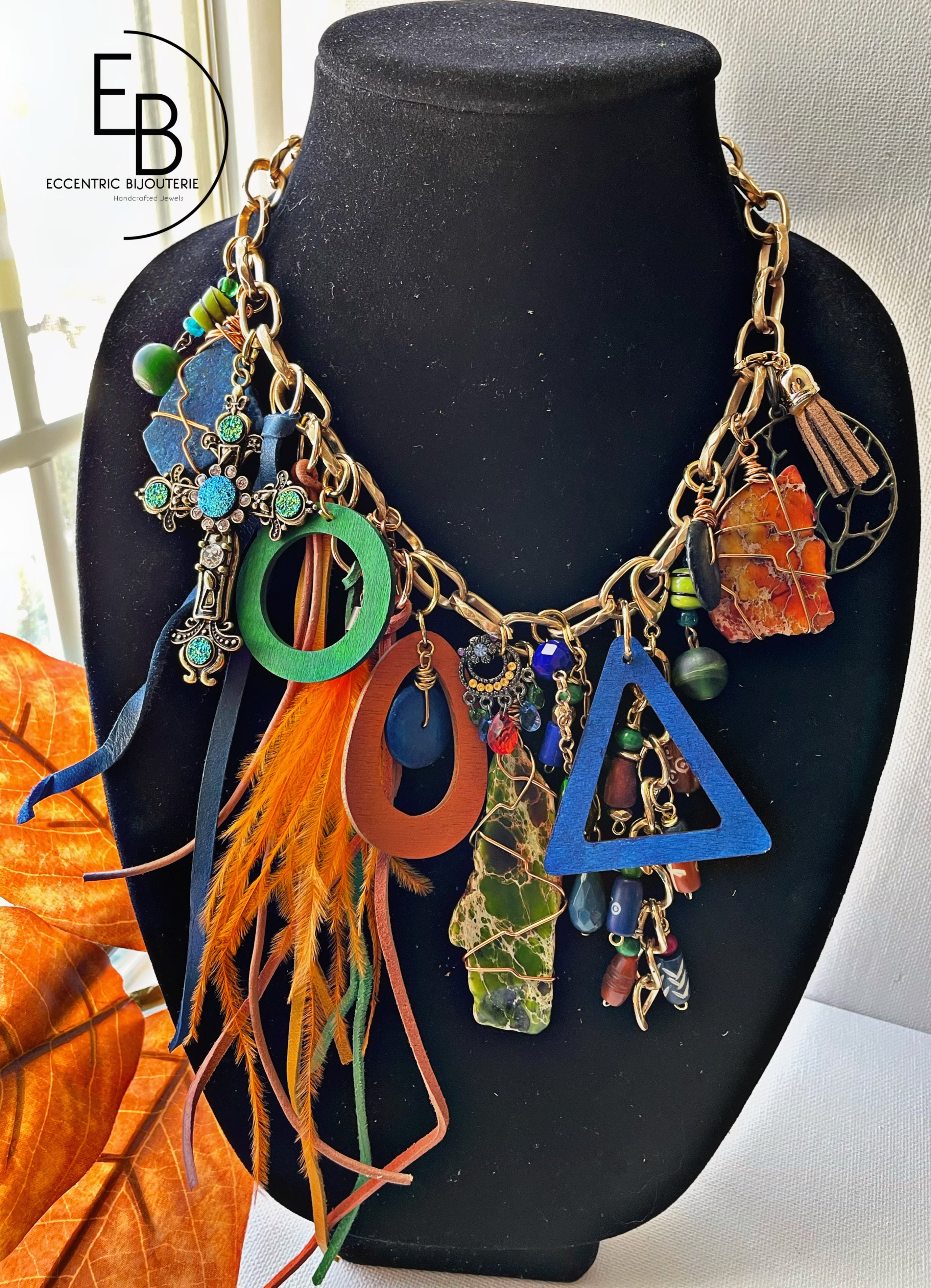 "New Orleans" Signature Junk Jewel Charm Necklace w/ Wood Charms ...